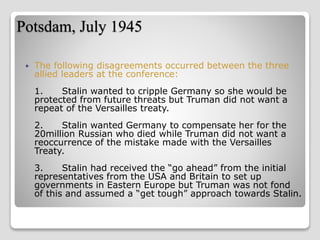 Who was to blame for the cold war | PPTX