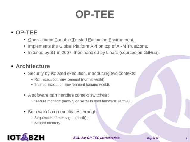 Introduction to Optee (26 may 2016) | PPT