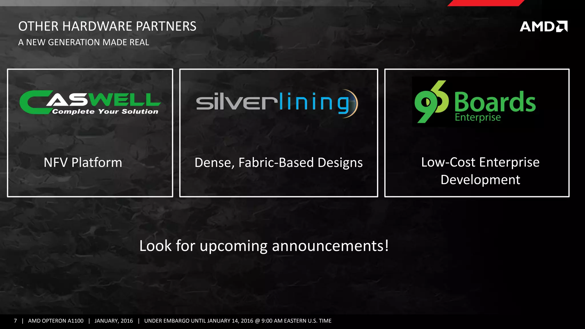 AMD Opteron A1100 Series SoC Launch Presentation | PDF