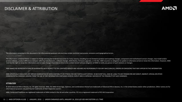 AMD Opteron A1100 Series SoC Launch Presentation | PPT