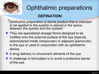 Opthalmic dosage form with description | PPT