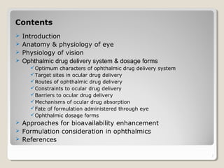 Opthalmic drug delivery system | PPT