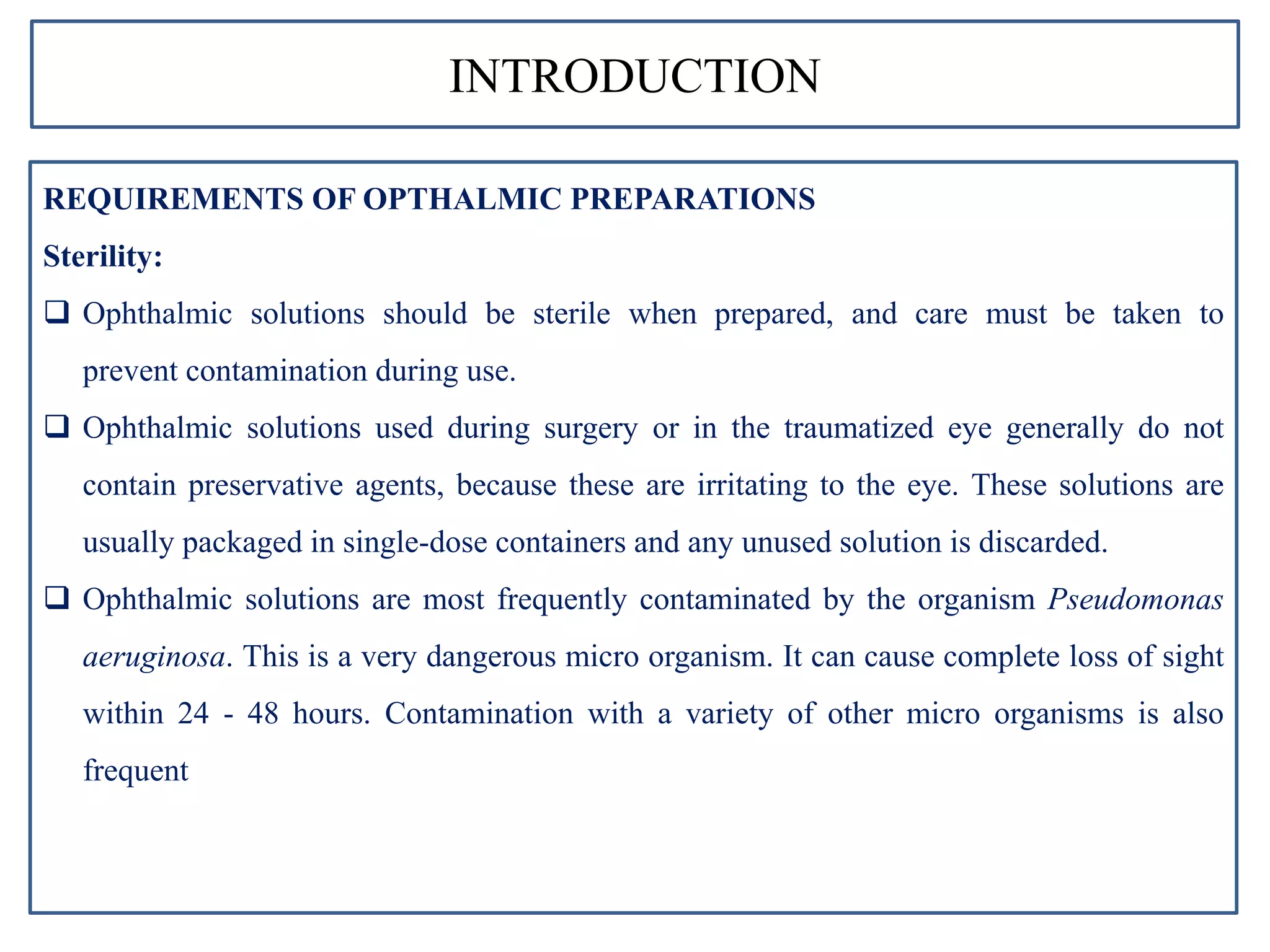 Industrial Pharmacy I -Ophthalmic preparation part 1 | PPTX