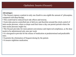 Industrial Pharmacy-I -Ophthalmic preparation part 3 | PPTX