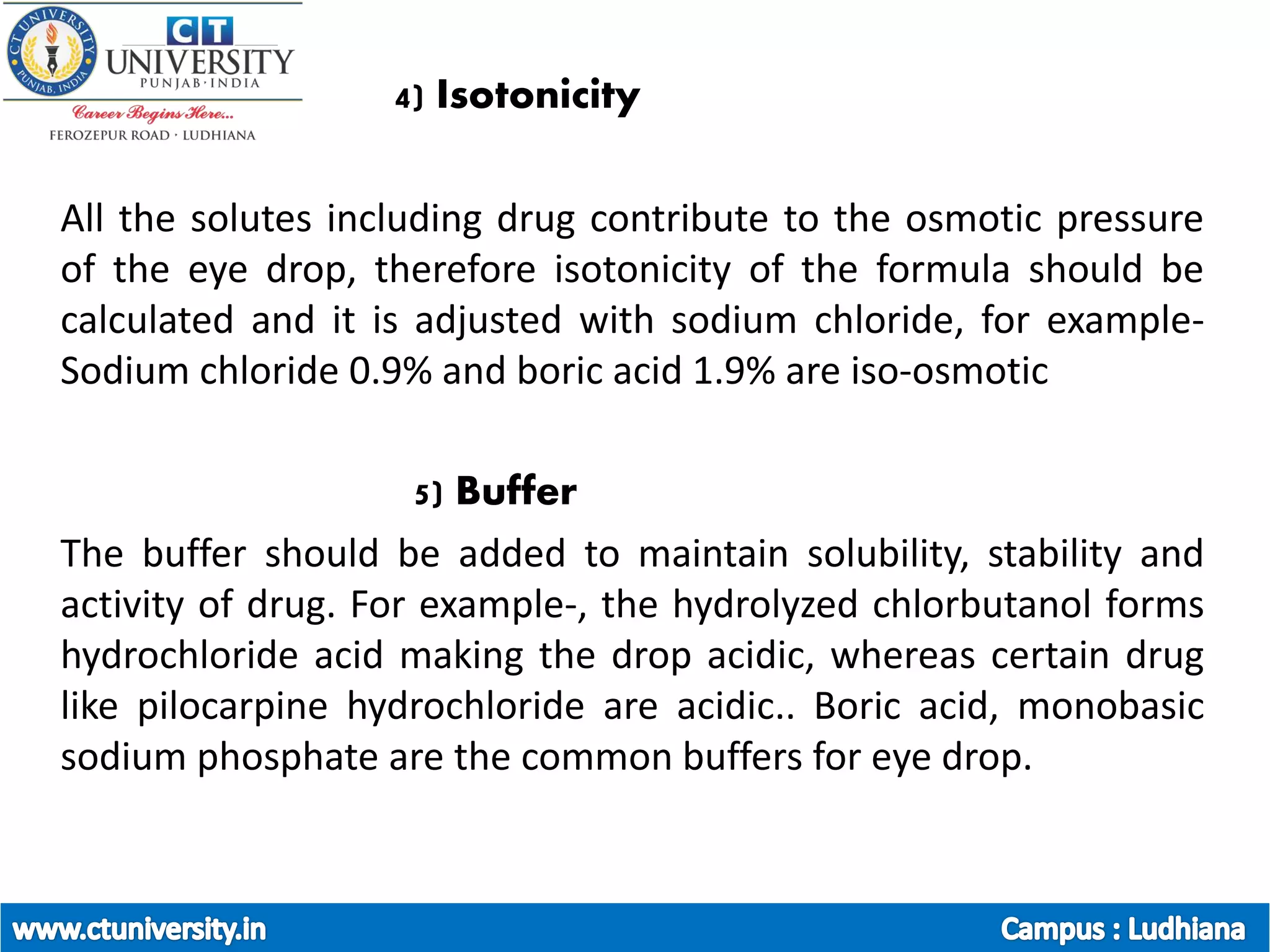 Ophthalmic preparation | PPTX