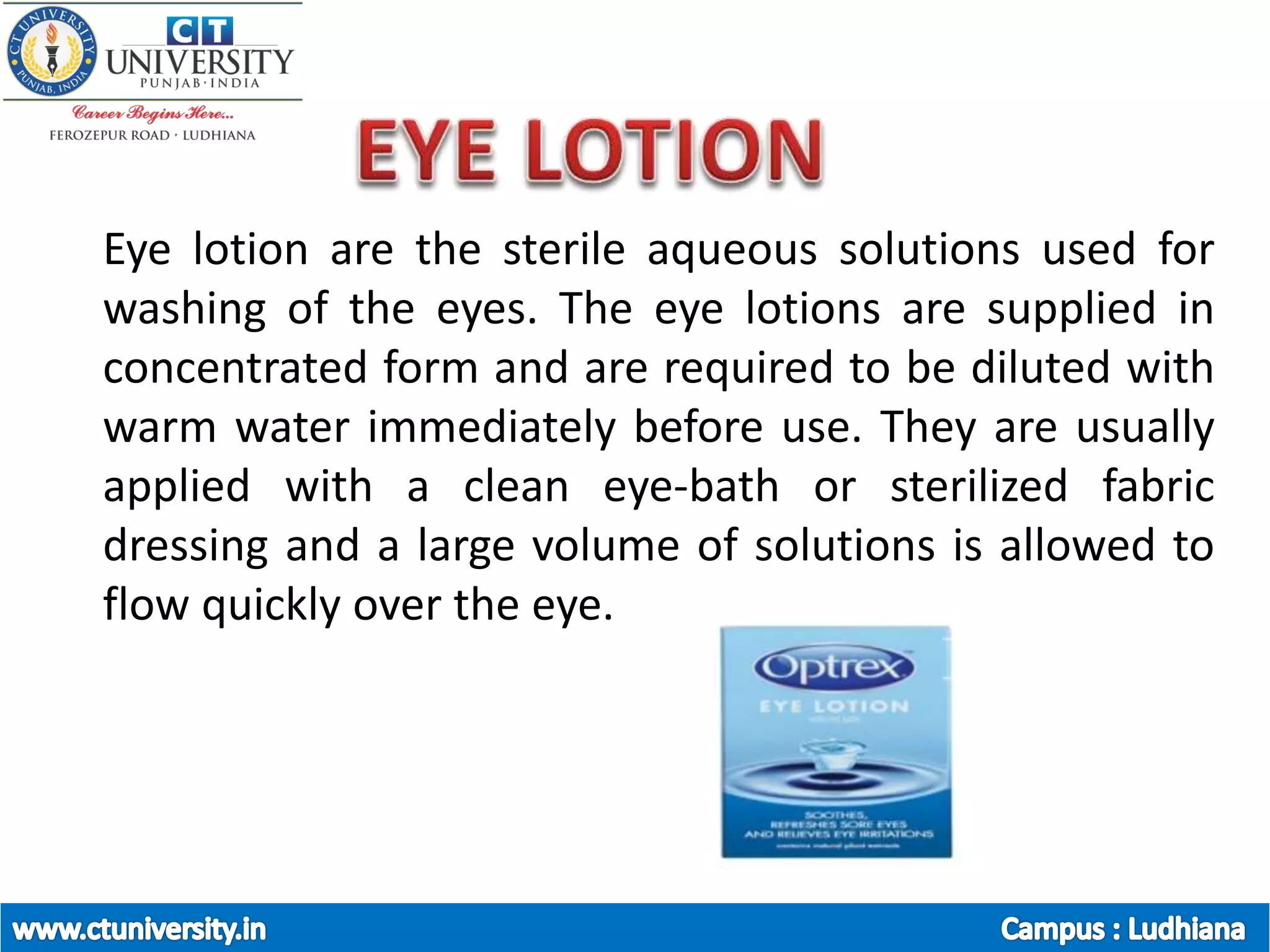 Ophthalmic preparation | PPTX
