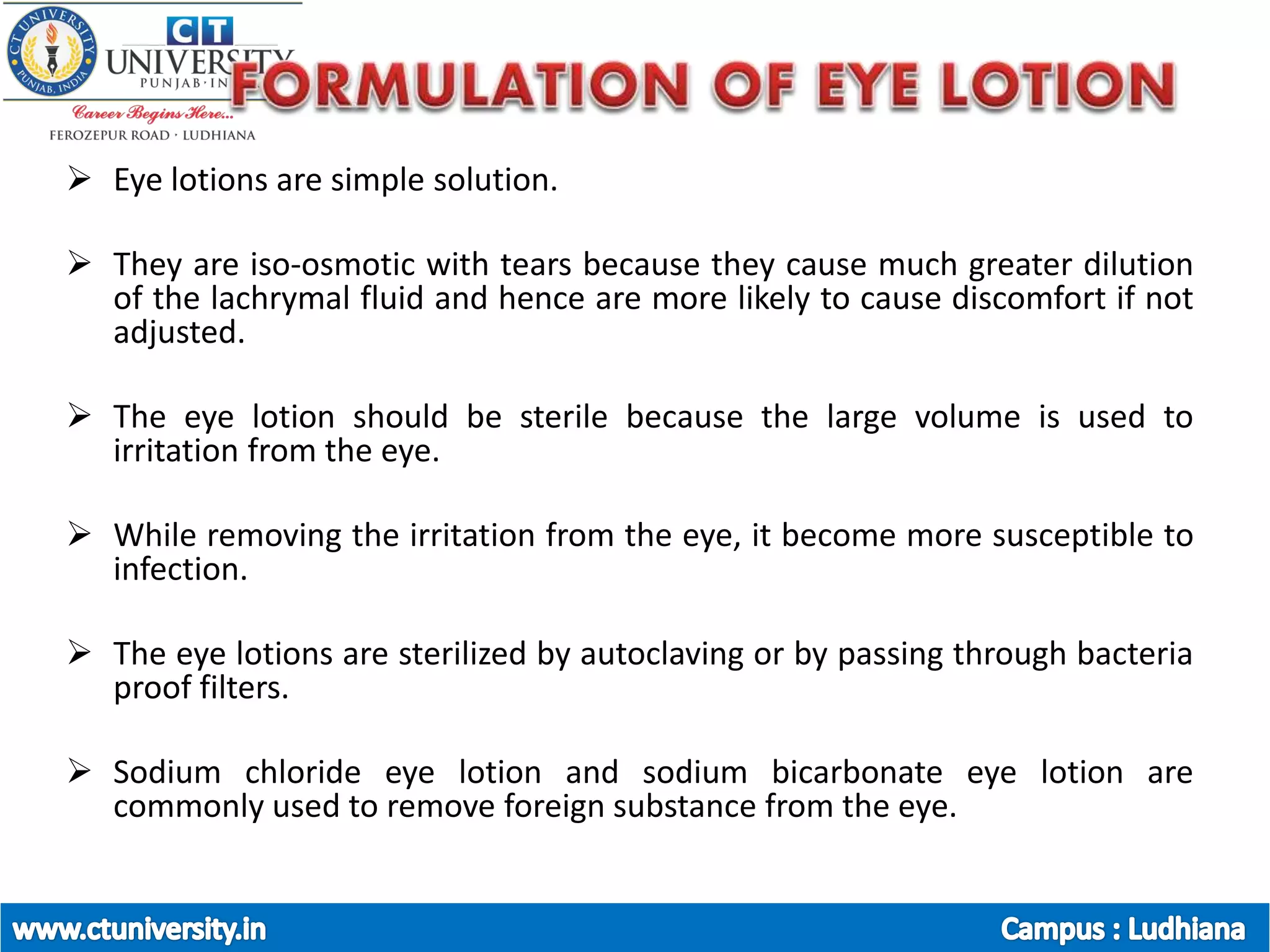 Ophthalmic preparation | PPTX