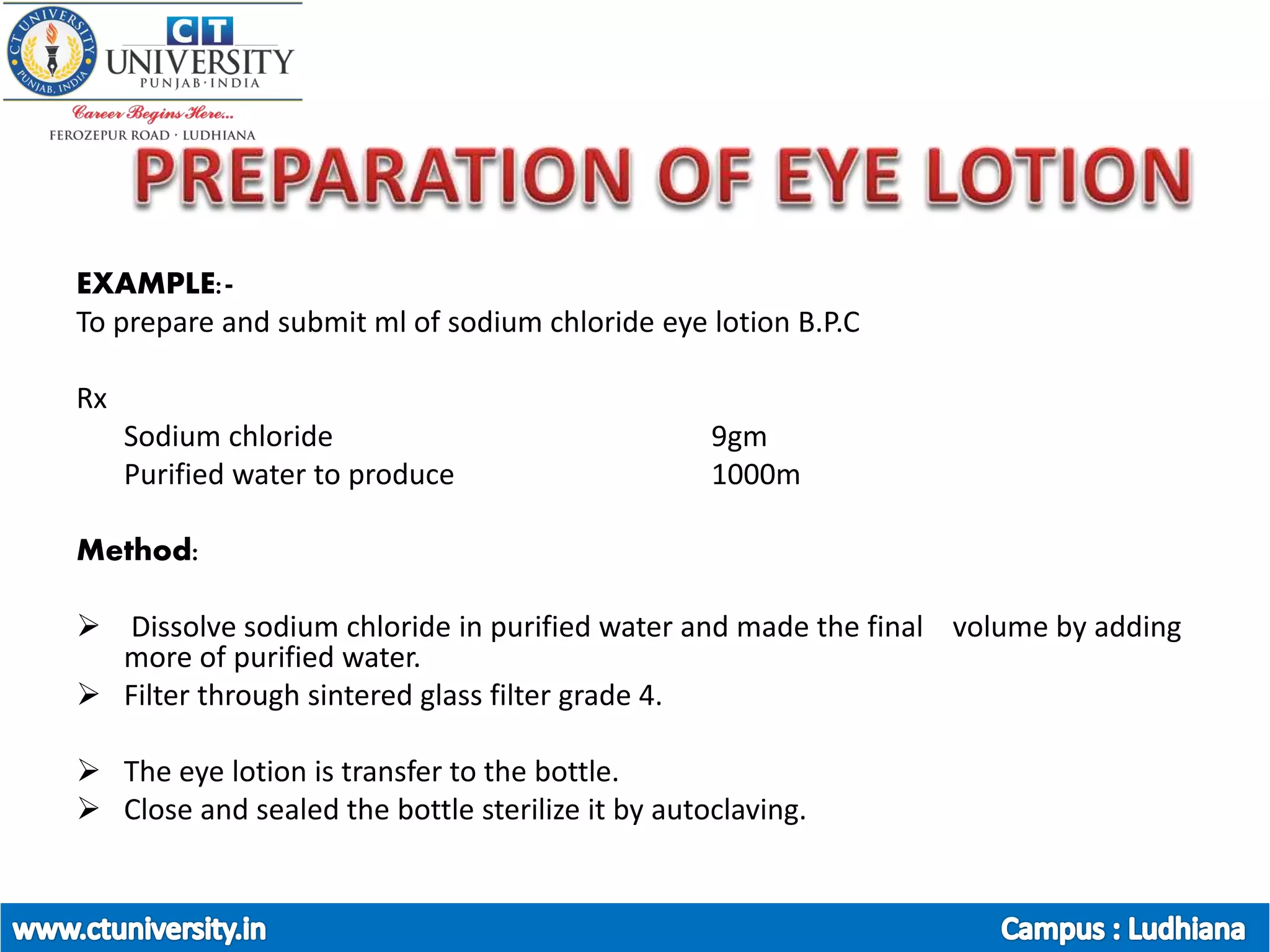 Opthalmic preparation | PPT