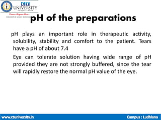 Ophthalmic preparation | PPTX