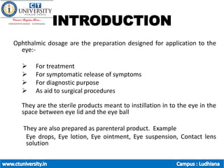 Ophthalmic preparation | PPTX
