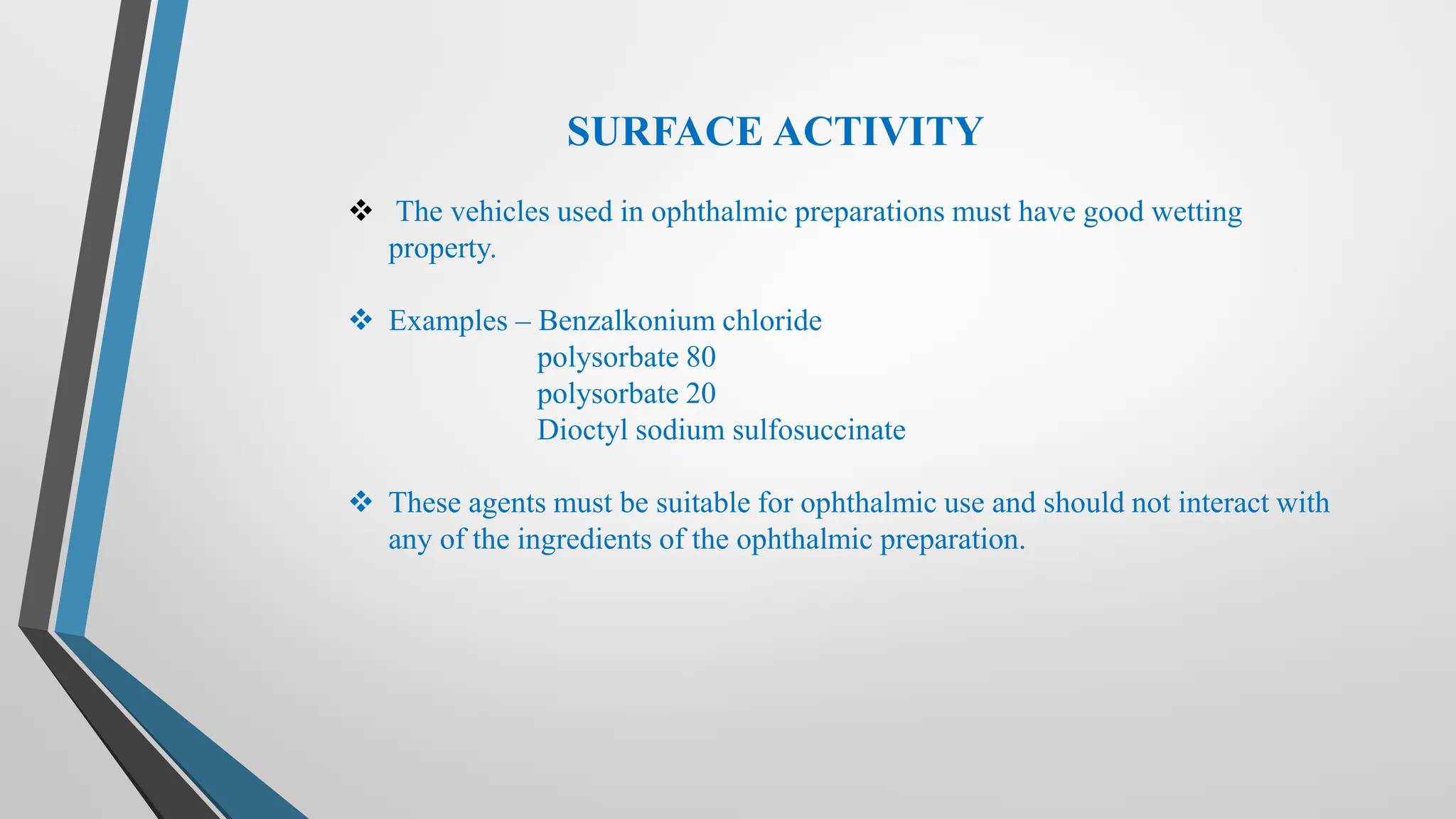opthalmic preparations, Classification,factors affecting for the drug ...