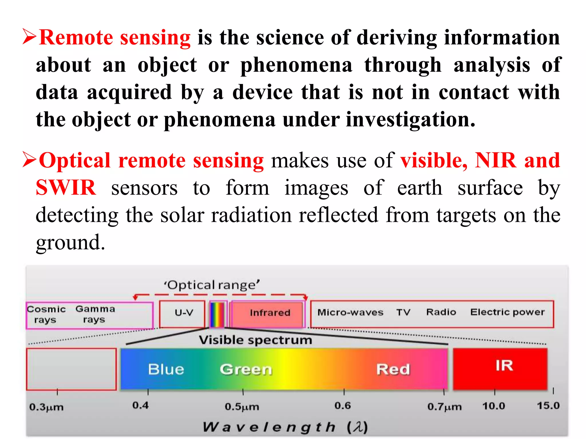 Optical Remote sensing with case studies | PPTX