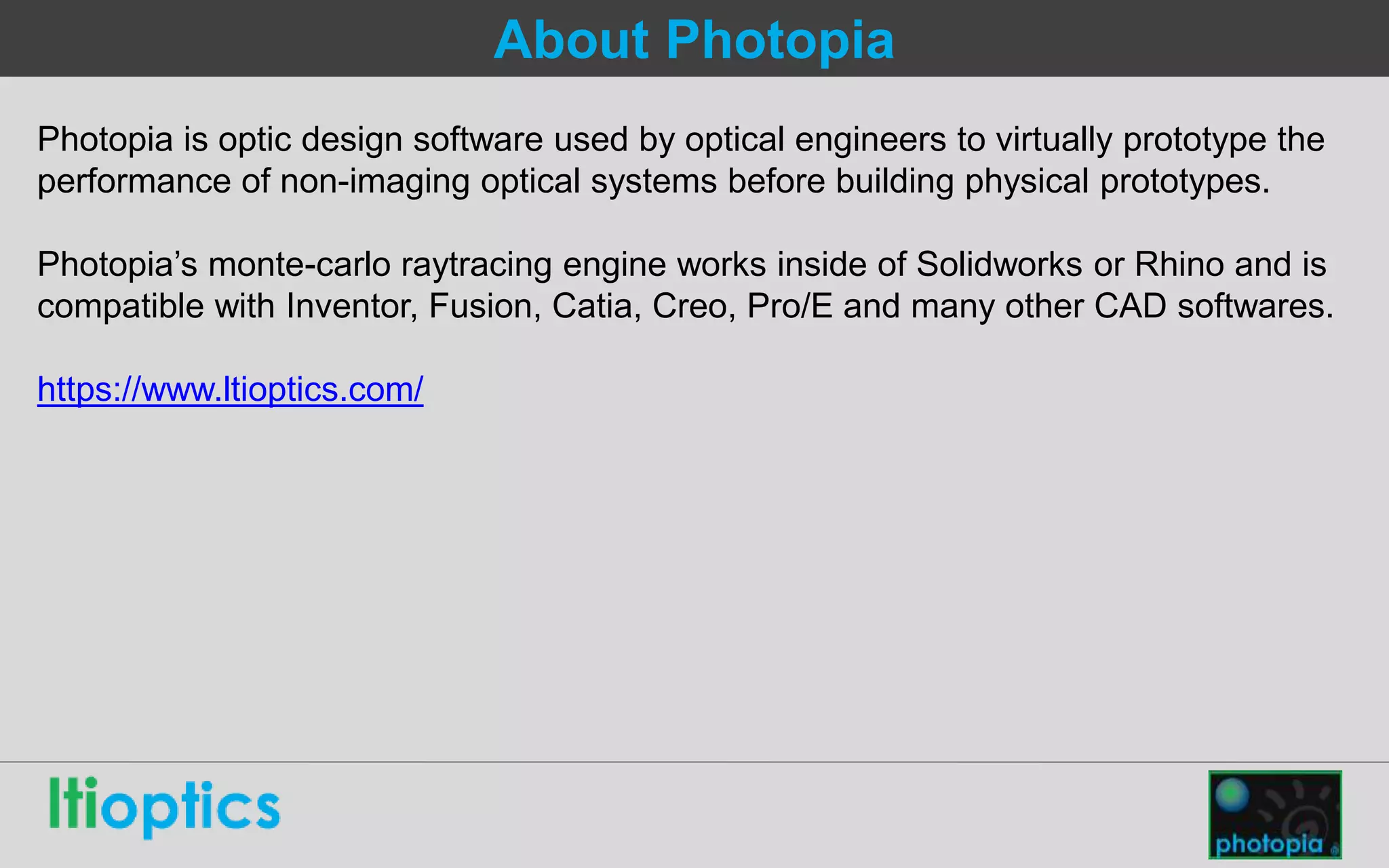 Optical Design Software Photopia | PPTX | Graphics Software | Computer ...