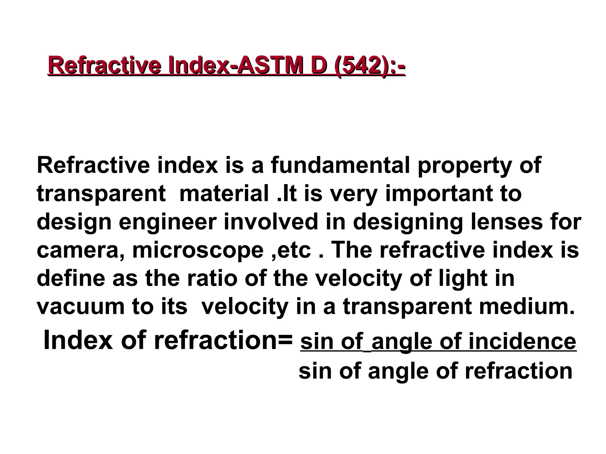 optical property of plastics used for transparent applications | PPT ...