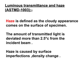 optical property of plastics used for transparent applications | PPT