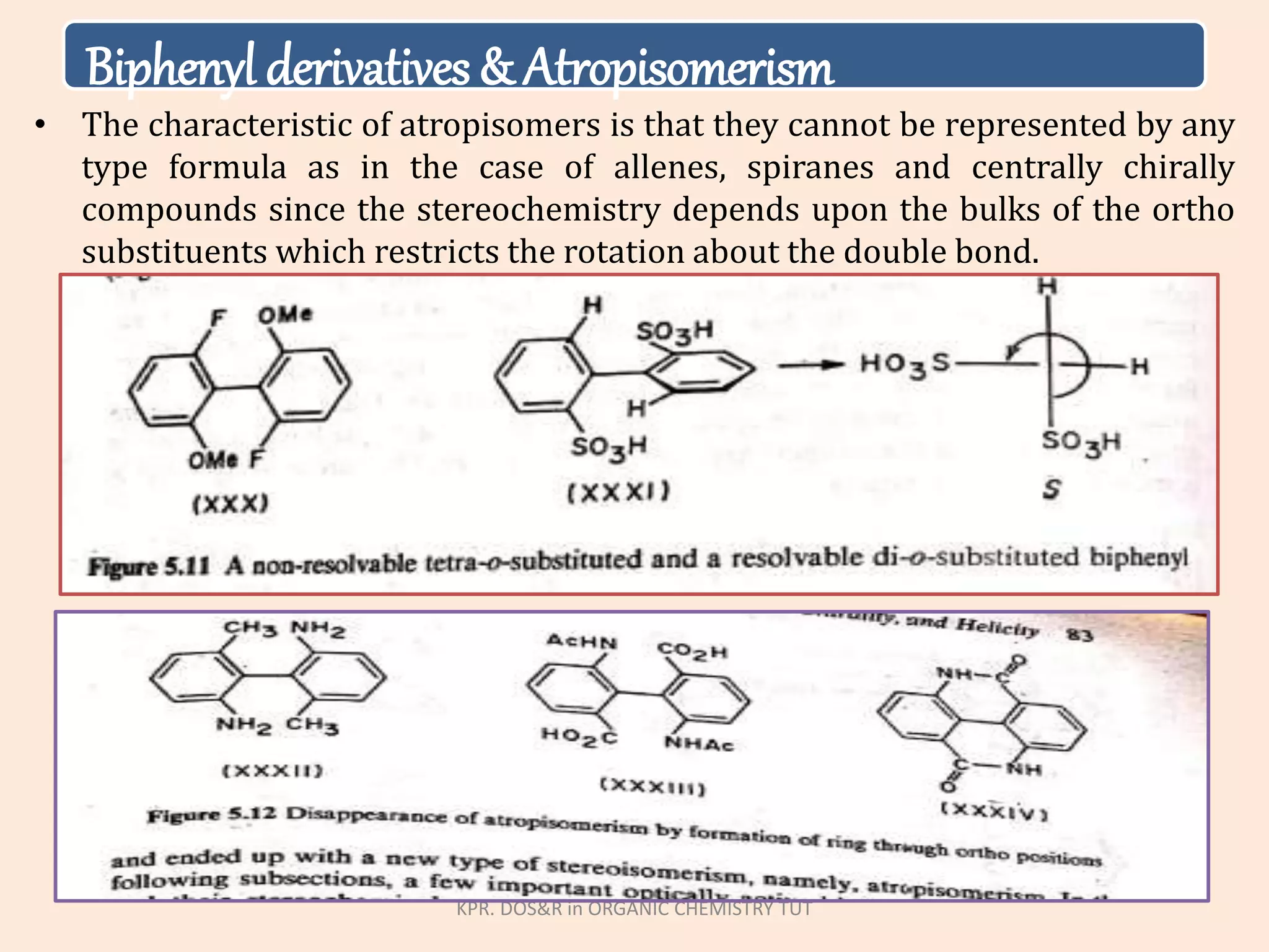 Biphenyl derivatives & Atropisomerism | PPTX