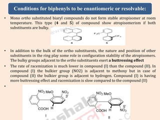 Biphenyl derivatives & Atropisomerism | PPTX