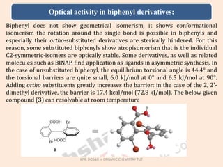 Biphenyl derivatives & Atropisomerism | PPTX
