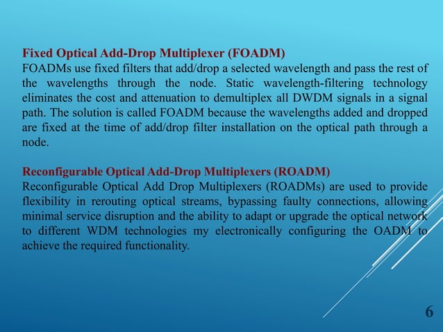 Optical add drop multiplexer in Optical Fiber Communication | PPTX | Computer Networking | Computing
