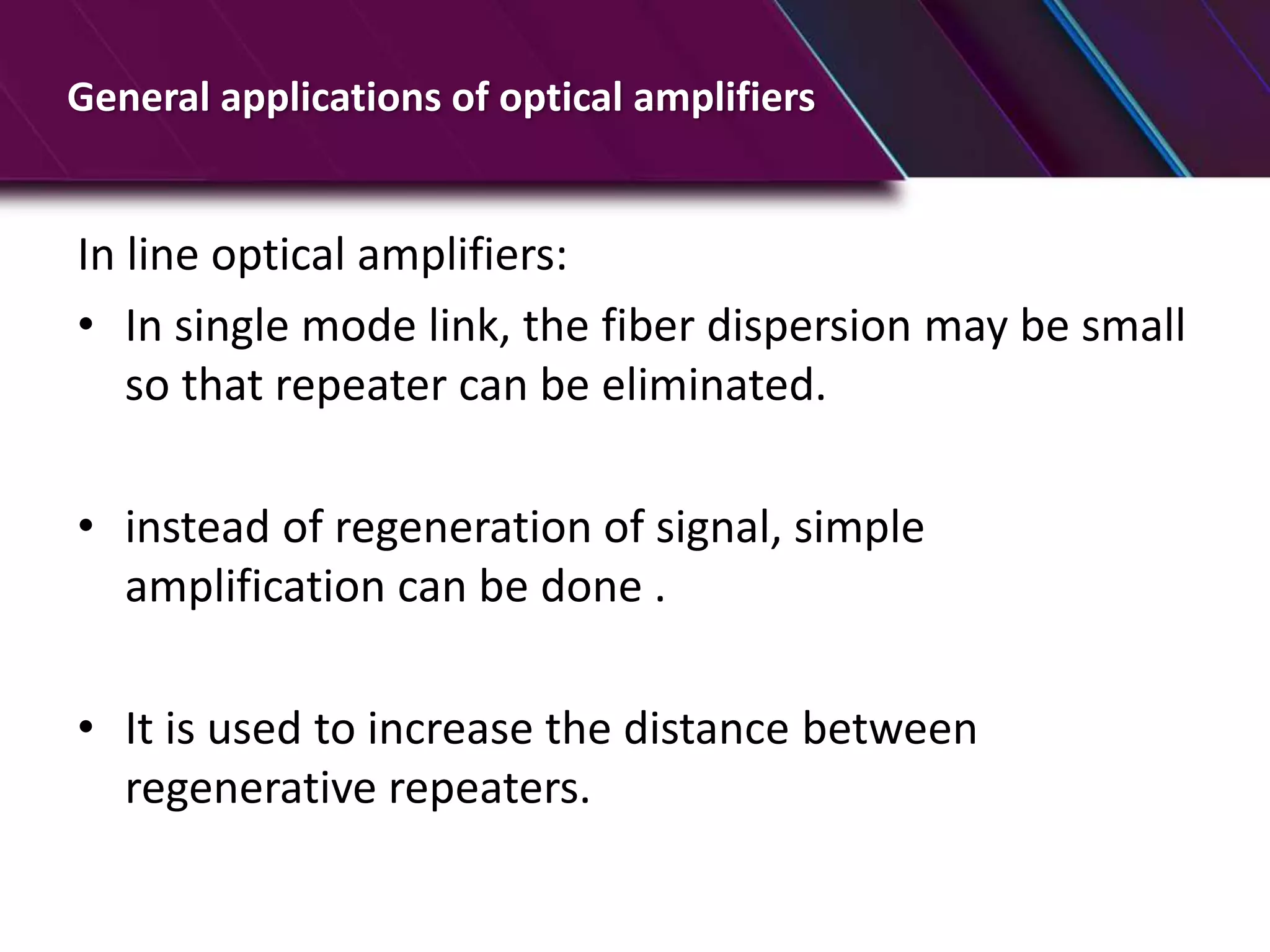 Optical amplifiers | PPTX
