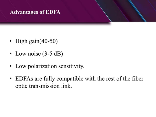 Optical amplifiers | PPTX | Computer Networking | Computing