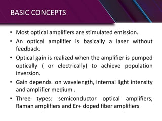 Optical amplifiers | PPTX