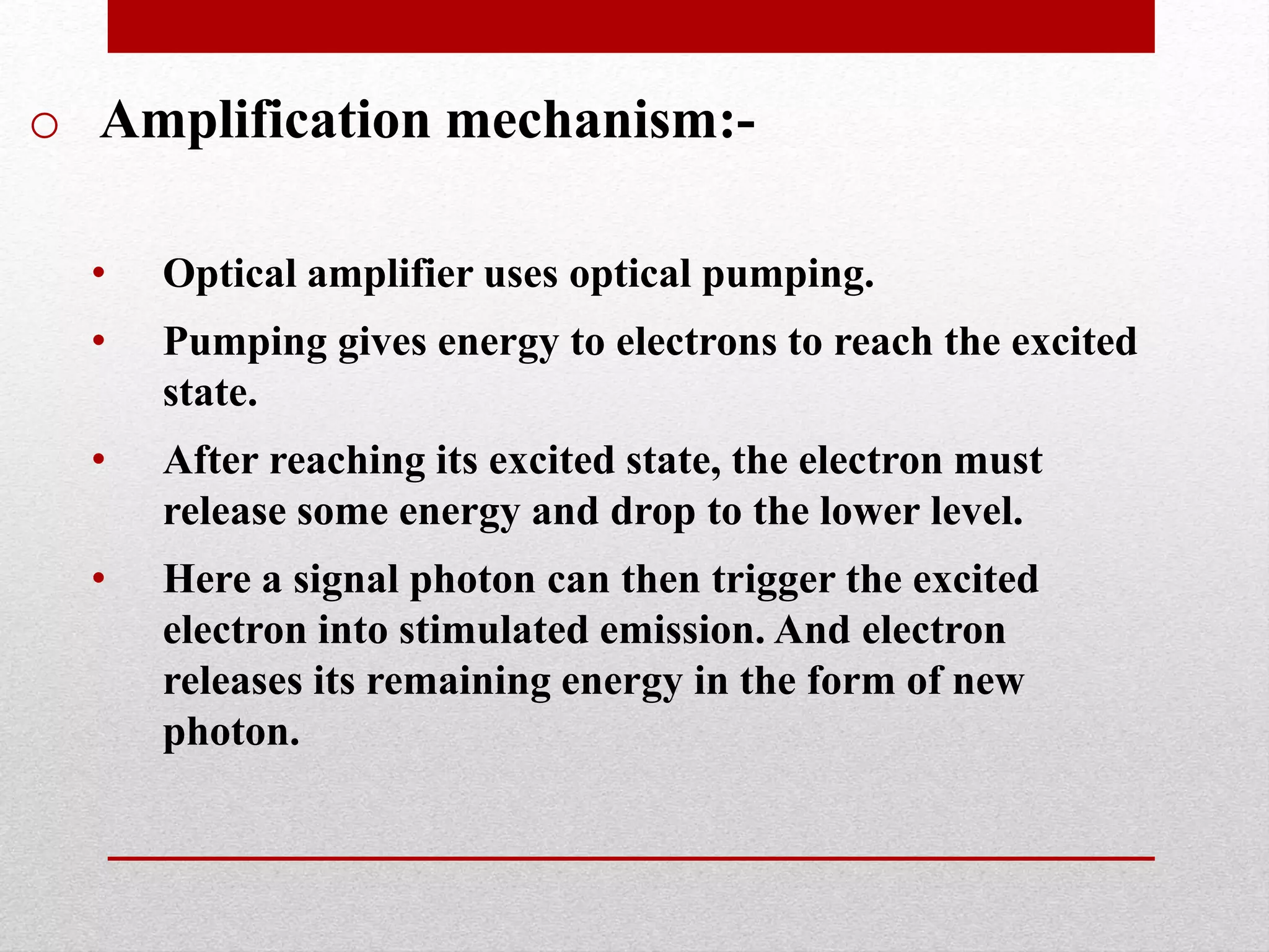 Optical amplifiers- review | PPTX