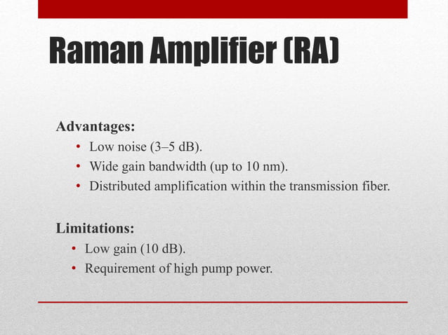 Optical amplifiers- review | PPTX | Computer Networking | Computing