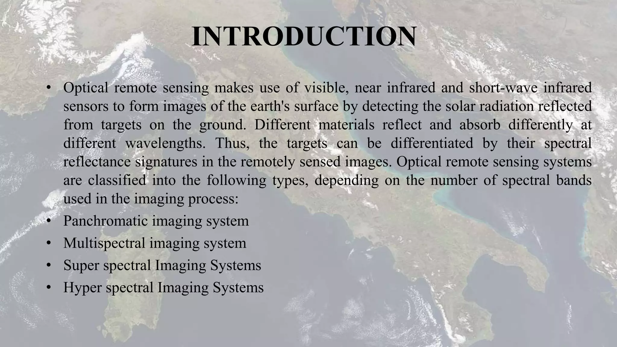 Optical and infrared remote sensing | PPTX | Geography | Science