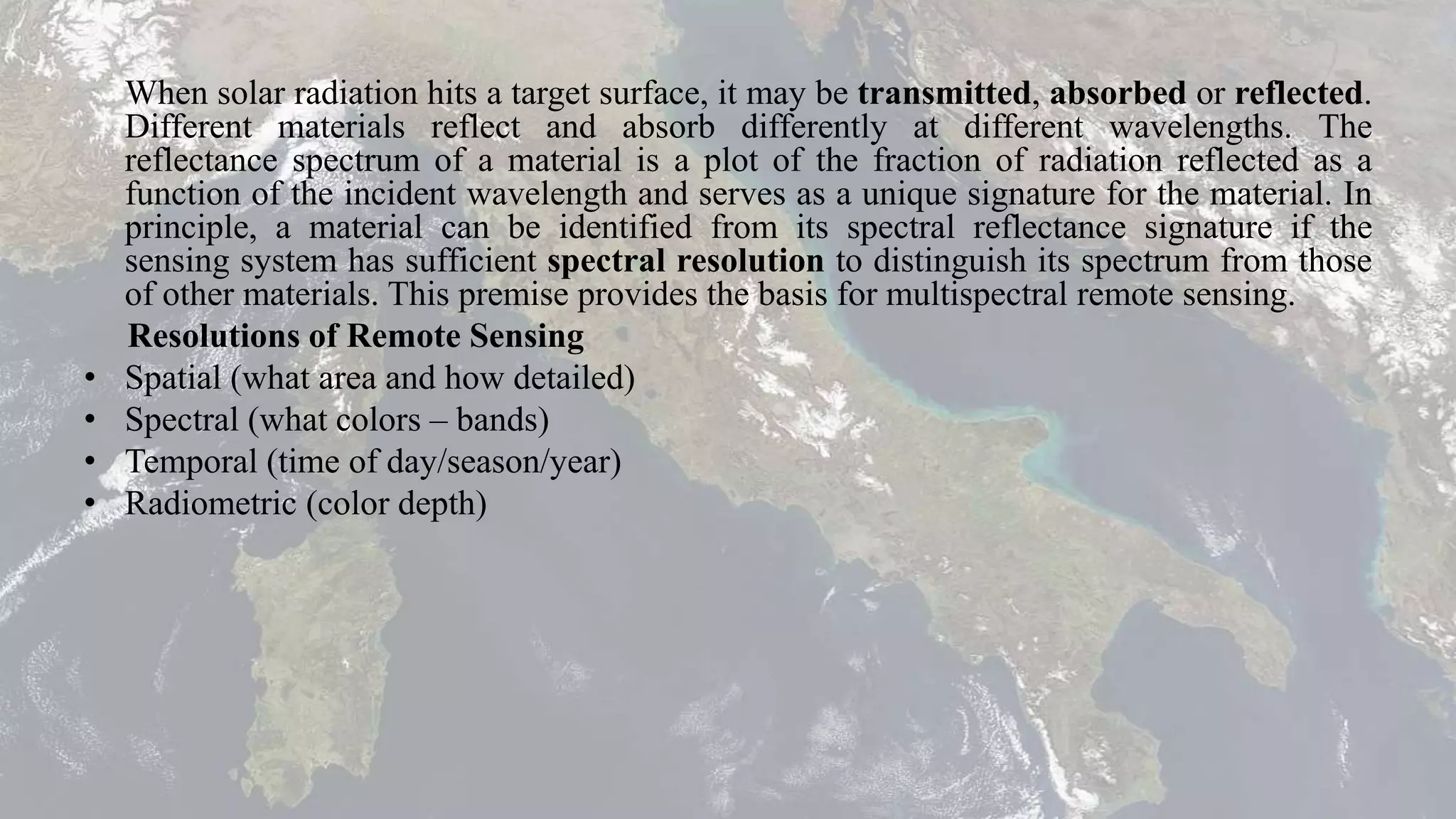 Optical and infrared remote sensing | PPTX | Geography | Science