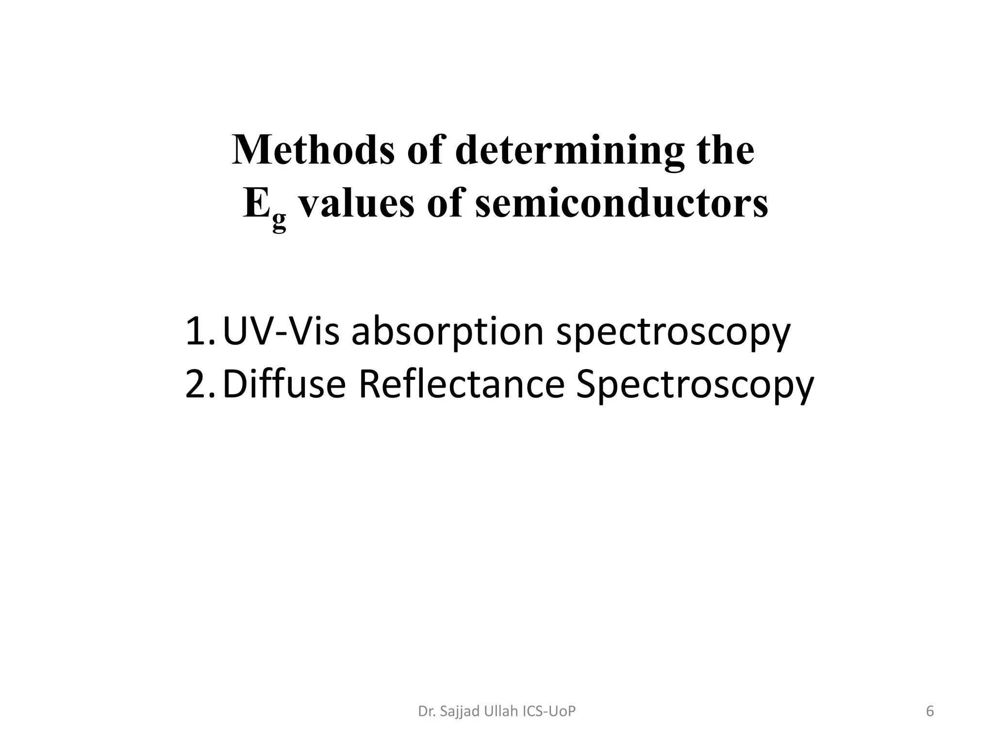 Optical band gap measurement by diffuse reflectance spectroscopy (drs) | PDF