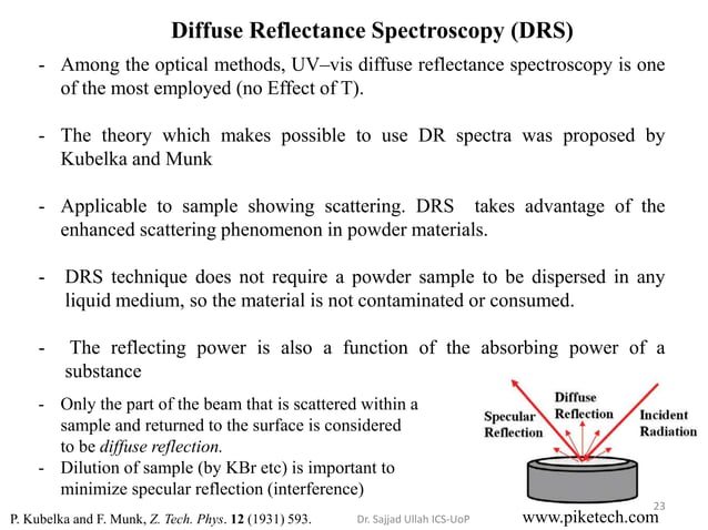 Optical band gap measurement by diffuse reflectance spectroscopy (drs) | PDF | Chemistry | Science