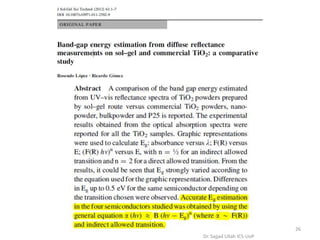 Optical band gap measurement by diffuse reflectance spectroscopy (drs ...