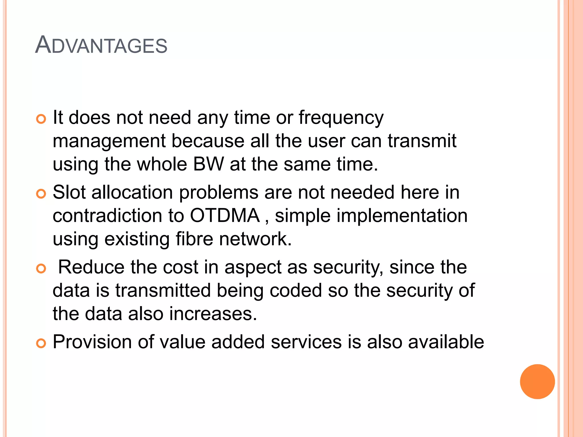 Optical cdma and tdma | PPTX