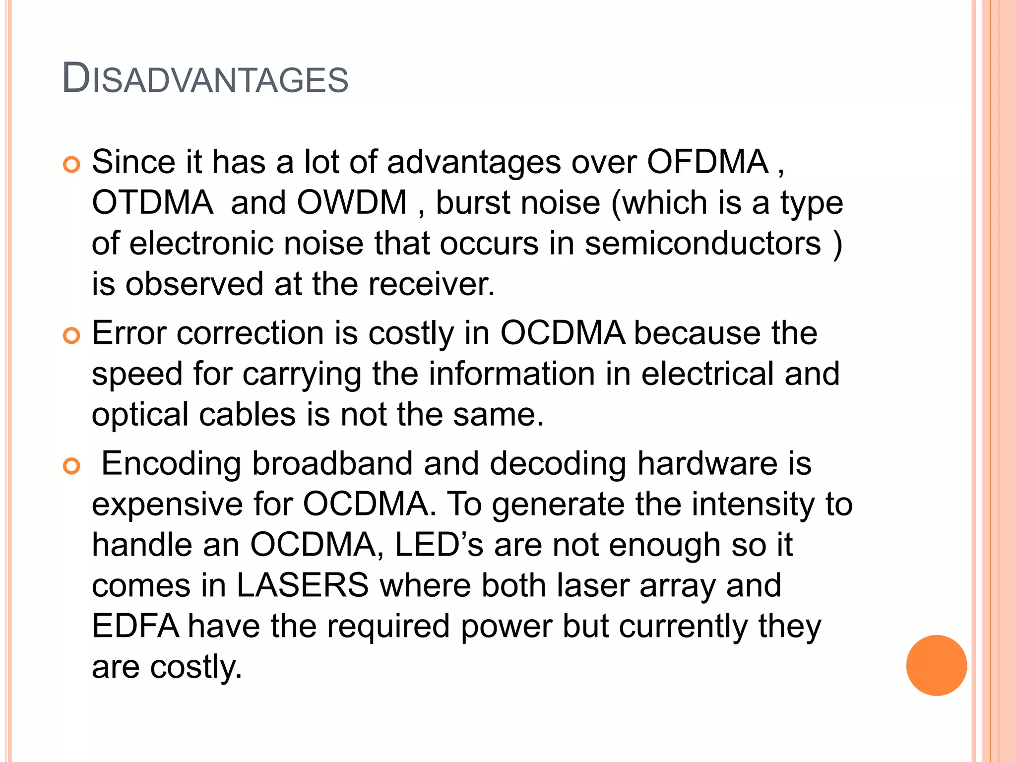 Optical cdma and tdma | PPTX