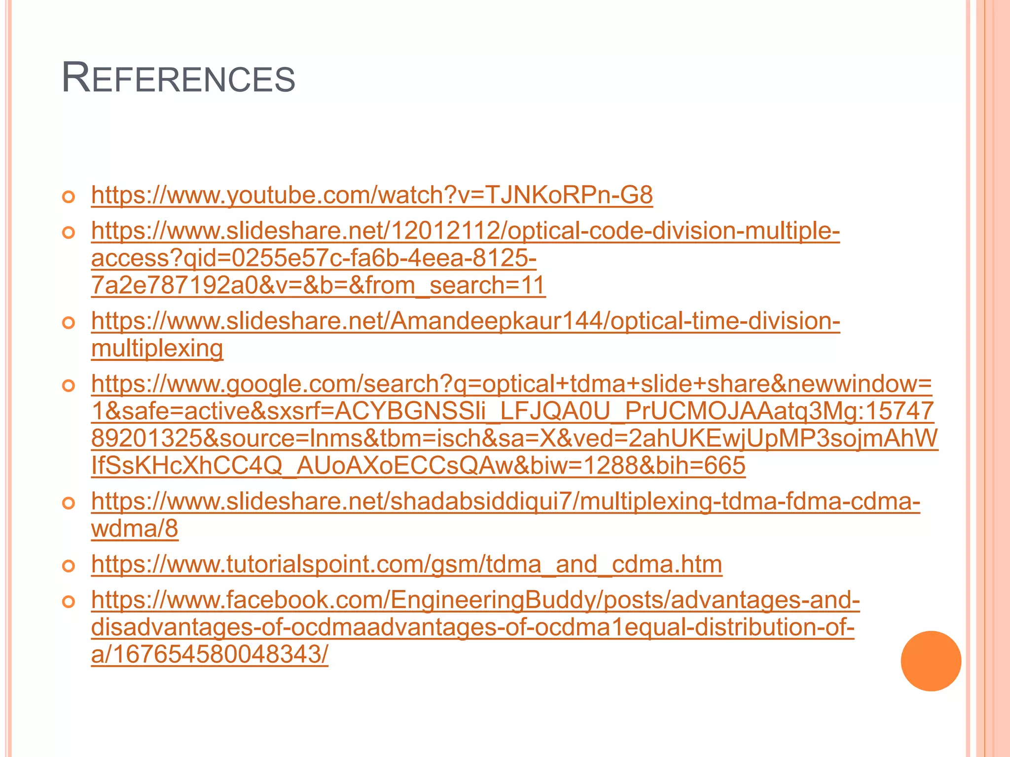 Optical cdma and tdma | PPTX
