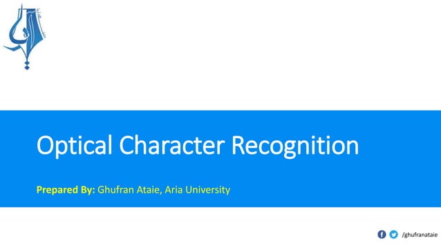 Optical Character Recognition | PPT