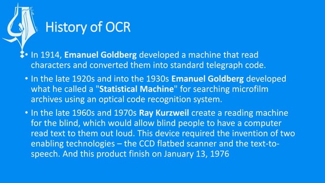 Optical Character Recognition | PPT