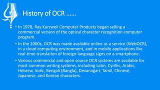 Optical Character Recognition | PPTX | Computing | Technology & Computing