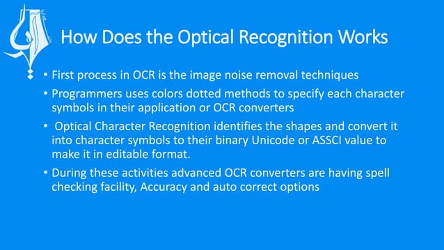 Optical Character Recognition | PPT