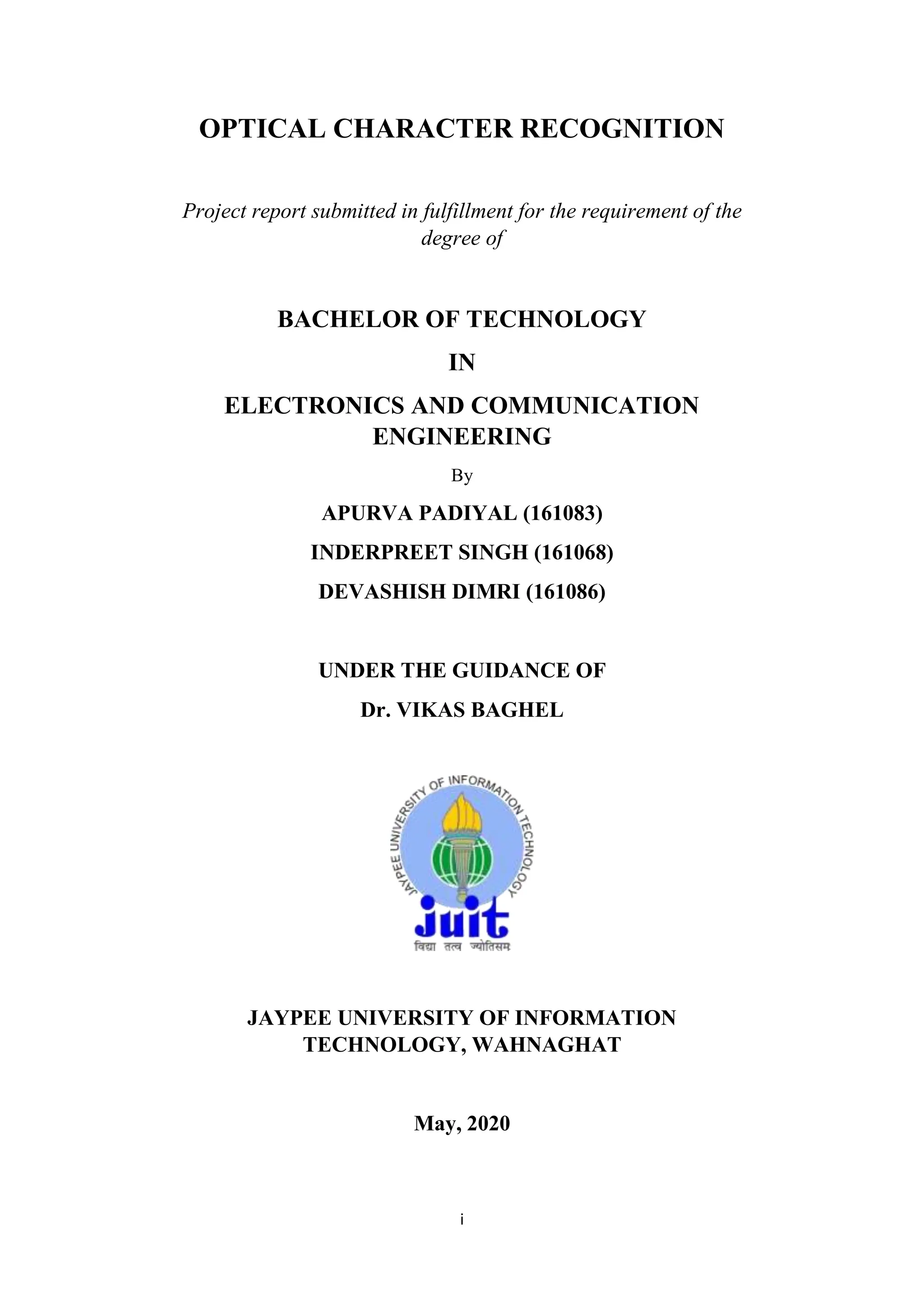 Optical Character Recognition deep learning .pdf