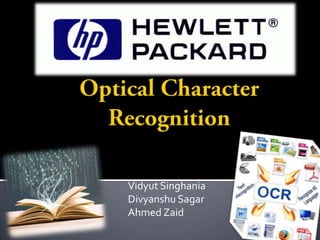 Final Report on Optical Character Recognition | PPT