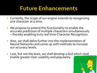 Final Report on Optical Character Recognition | PPT