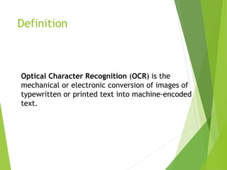 Optical Character Recognition( OCR ) | PPTX