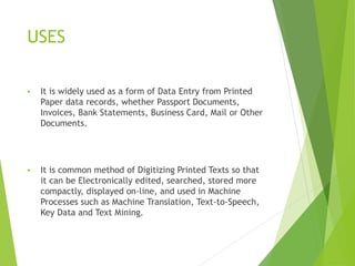 Optical Character Recognition( OCR ) | PPTX