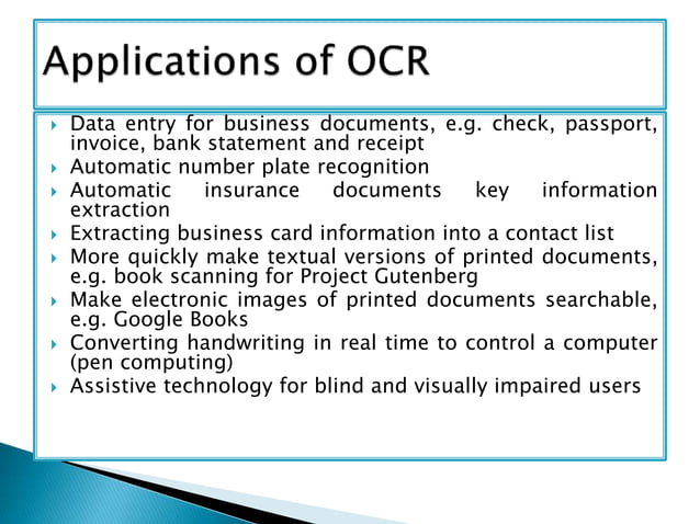 Optical Character Recognition Ocr Ppt Pptx Desktop Publishing Computer Software And
