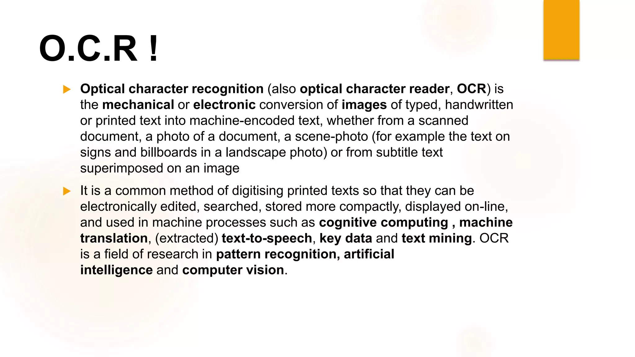 Optical Character Recognition | PPT