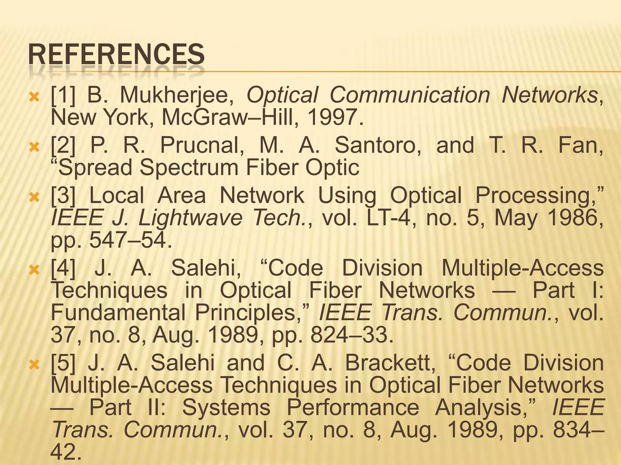 Optical code division multiple access | PPTX