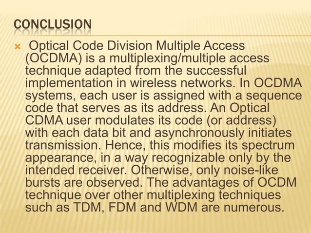 Optical code division multiple access | PPTX