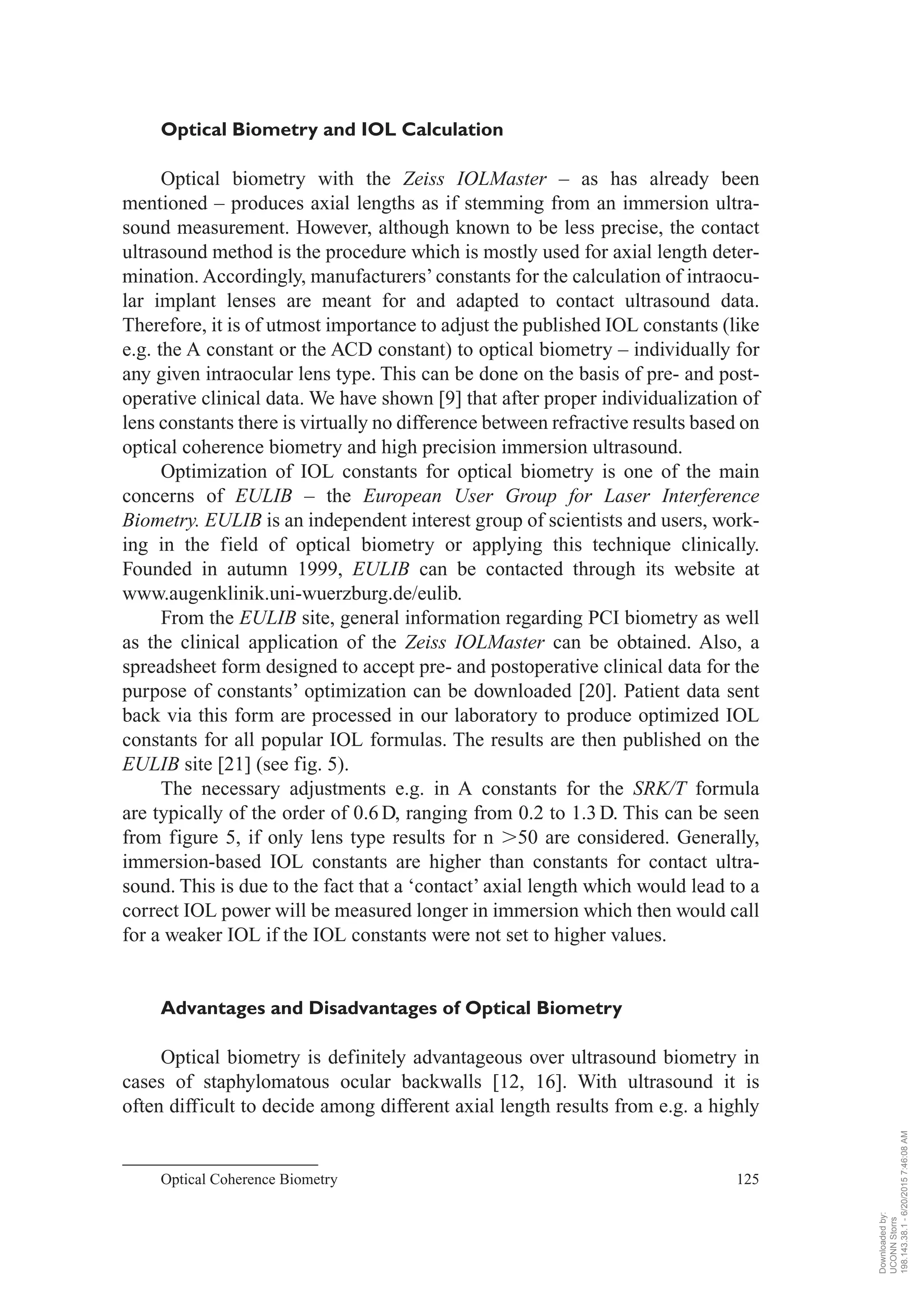 Optical coherence biometry | PDF